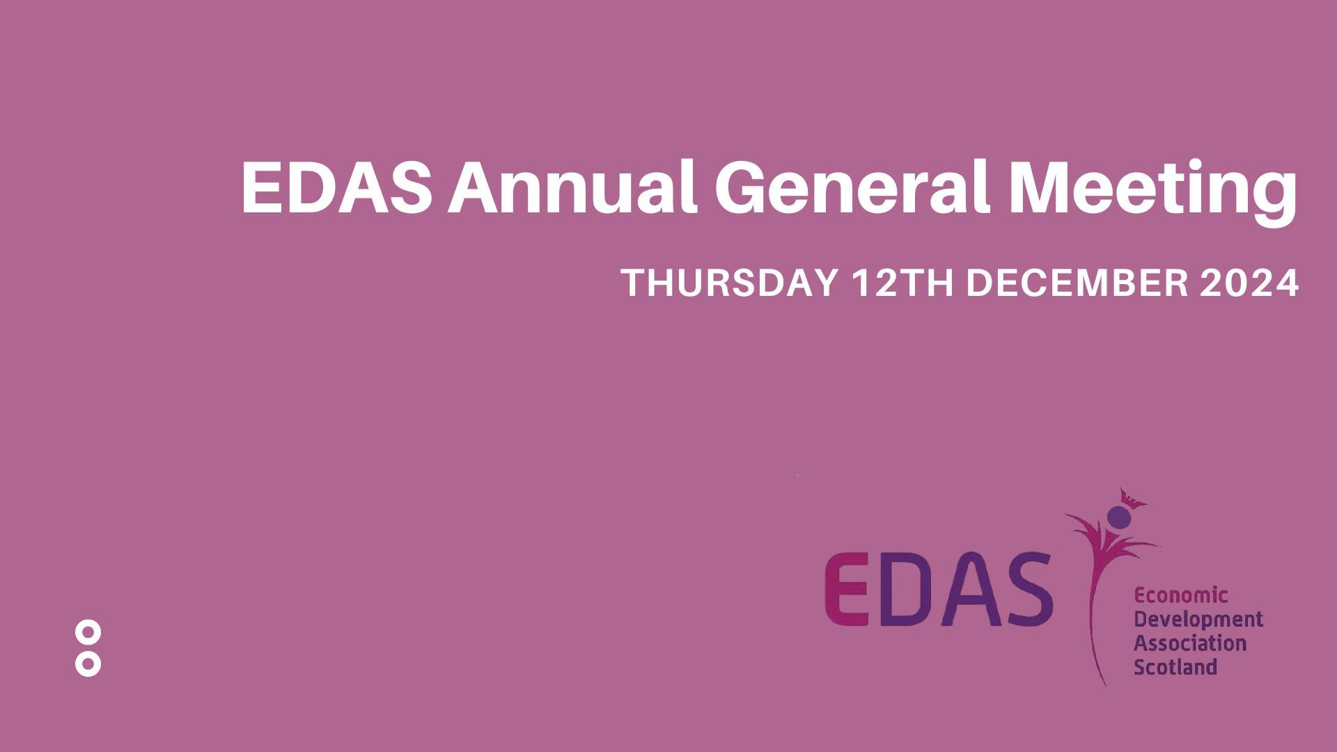EDAS AGM - The Economic Development Association Scotland (EDAS)